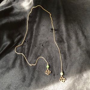 Jewelry | Gold Jade Bead Flower Claspless Necklace | Poshmark